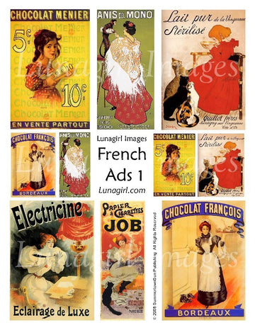Digital Collage Sheets: French Paris Art Nouveau – Lunagirl